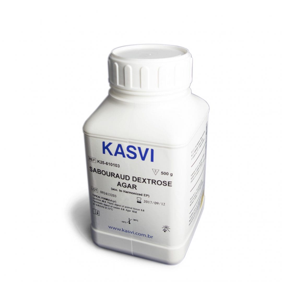 Agar Sabouraud Dextrose - Frasco 500g | Kasvi - Botulab
